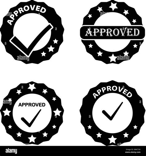 Colorful Approved Validation Seals Vector Set Stock Vector Image And Art Alamy