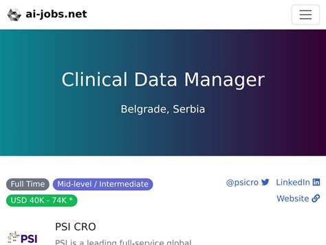 Hiring Clinical Data Manager In Belgrade Serbia Raimljobs