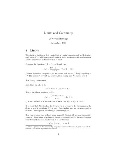 Limits And Continuity Teaching Resources