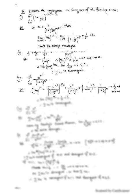 SOLUTION Cauchy S Root Test Of Covergence Of Series Studypool