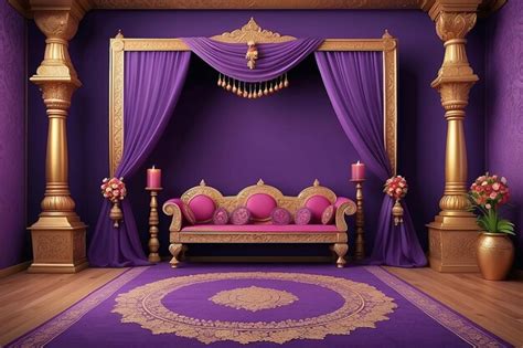Generate Empty Background Indian Wedding Room Theme Premium Ai