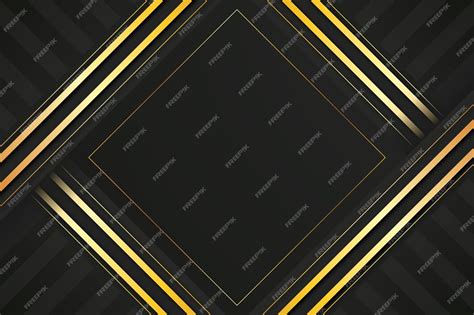 골든 프레임이 있는 그라데이션 검정색 배경 무료 벡터