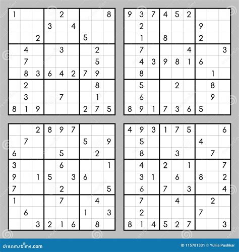 Sudoku Game With The Answer Vector Illustration 105536222