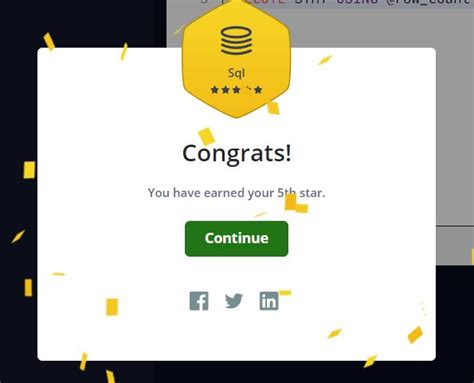 eslam hani on linkedin sql hackerrank goldenbadge codingjourney continuouslearning
