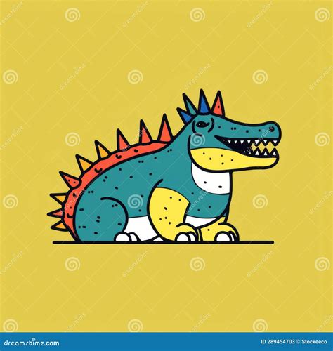 Minimalistic One Line Ankylosaurus Drawing With Crown In Basquiat Style