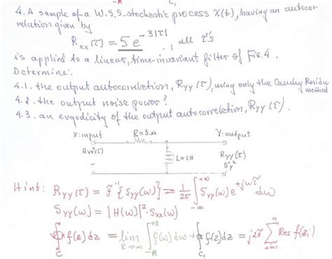 solved 4 a sample of a w s s stochastic process χ t