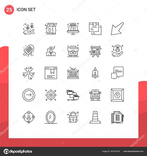 Group Lines Signs Symbols Left Arrow Food Product Goods Editable Stock Vector Image By ©flatart