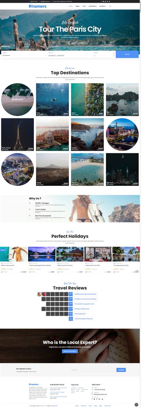 旅游网页设计模板下载，专业露营网页设计模板 17素材网