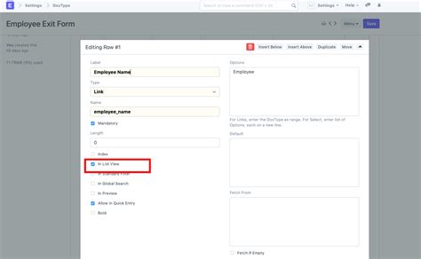 how to hide name and status from a custom doctype customization