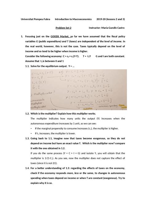 Seminario 2 Introduction To Macroeconomics Docsity