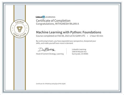 Machinelearning Python Linkedinlearning Mithunesh Rajan A