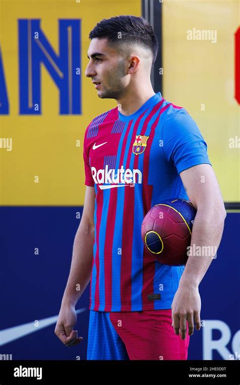 BARCELONA - JAN 3: Ferran Torres in action during the presentation ceremony as a new FC ...
