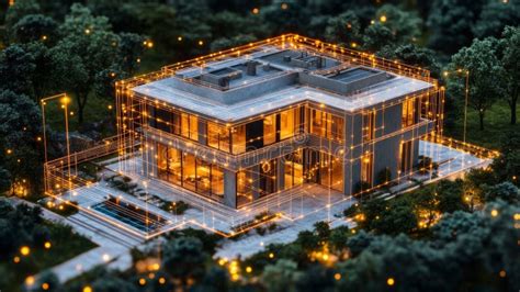 A Modern Illustration Showcasing The Digital Construction Concept Of Building Information