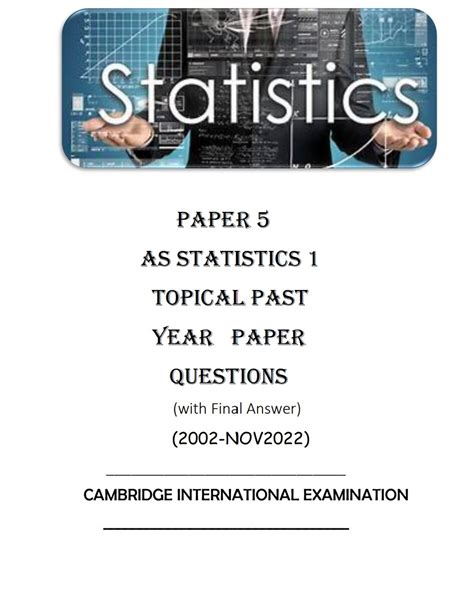 Cambridge A Level Statistics 1 Topical Past Paper Pdf Lazada