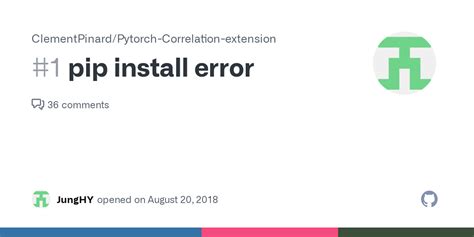 pip install error · issue 1 · clementpinard pytorch correlation