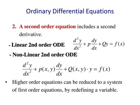Ppt Part 7 Ordinary Differential Equations Odes Powerpoint