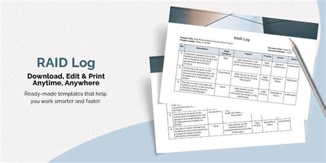 Risk Management RAID Log Template Word Google Docs Template Net
