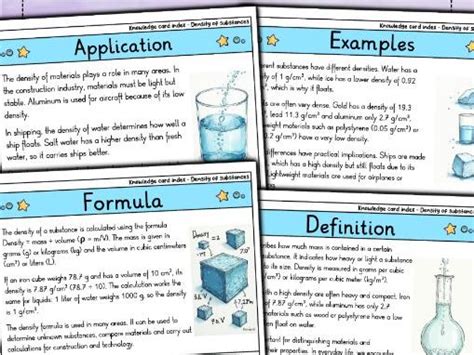 Density Of Substances Flashcards Chemistry Calculation And Properties Teaching Resources