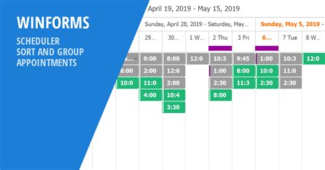 winforms scheduler sort and group appointments v19 1