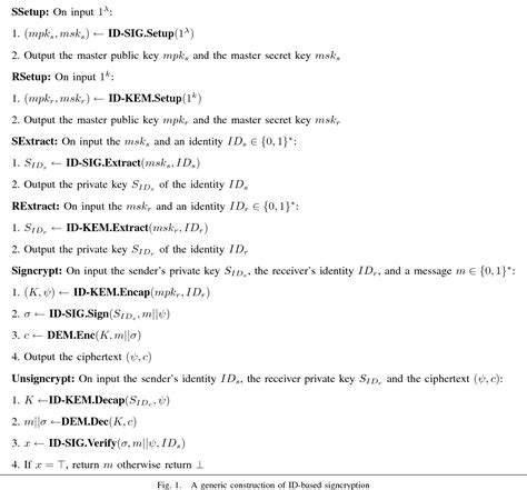 figure 1 from a generic construction of identity based signcryption