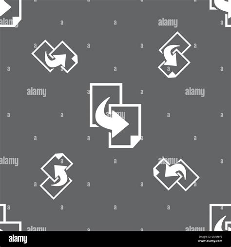 Copy File Sign Icon Duplicate Document Symbol Seamless Pattern On A Gray Background Vector
