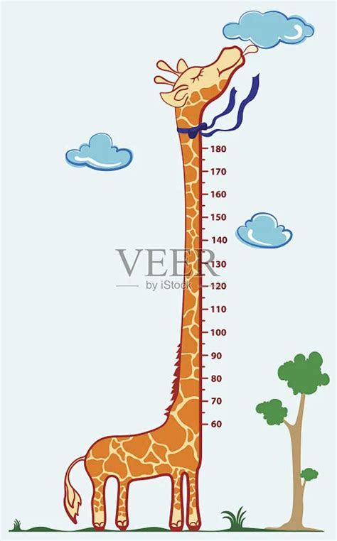 身高 儿童 比例 长颈鹿 高个子正版矢量图素材 花瓣网
