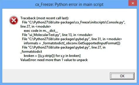 Py Exe Error In Creating Executable For Python Script Stack Overflow