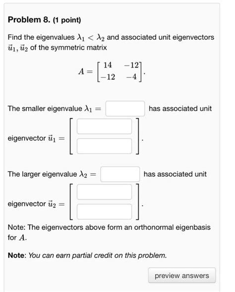 Solved Problem point Find the eigenvalues λ