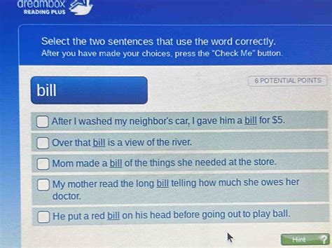 solved dreambox reading plus select the two sentences that use the