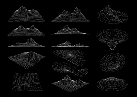 Futuristic Wireframe Mesh Grid 3d Shapes 46916071 Vector Art At Vecteezy