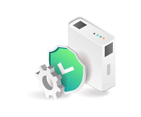 Flat Isometric 3d Illustration Data Hosting Guaranteed Safe 15881071