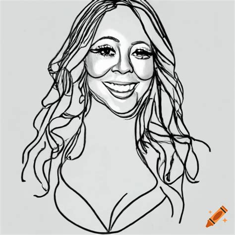 Simple Line Drawing Of Mariah Carey On Craiyon