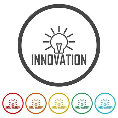Innovation Icon Set Icons In Color Circle Buttons Stock Vector