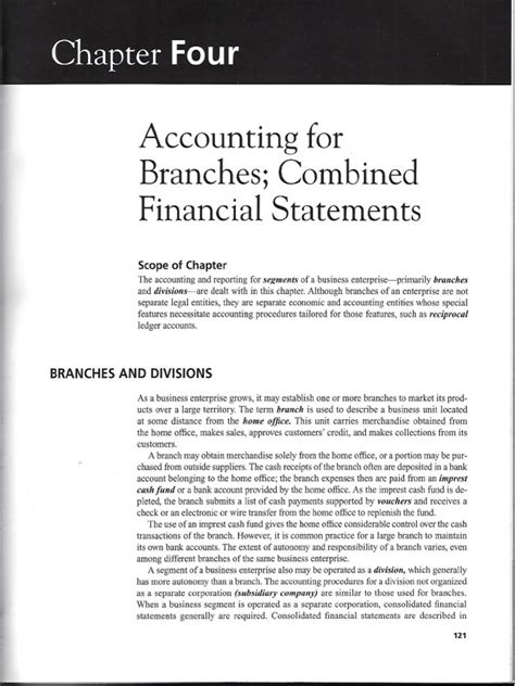 Chapter 4 Accounting For Branches Combined Financial Statements Larsen Pdf