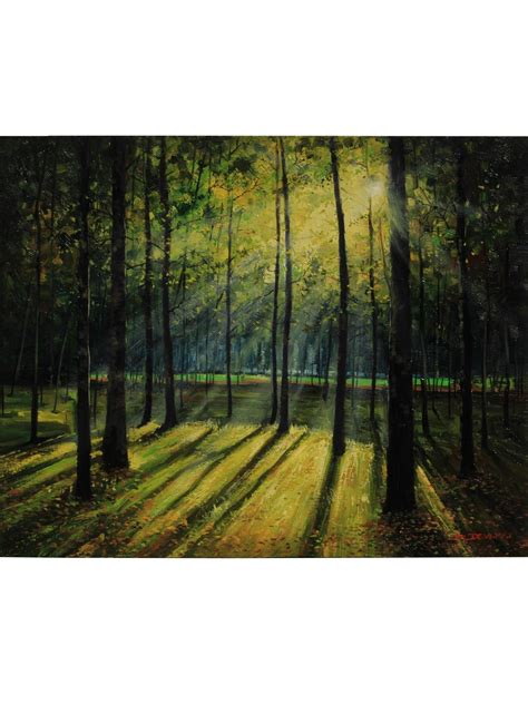 Exotic India The Forest Morning Oil On Canvas For Wall Decor By Devraj Wayfair