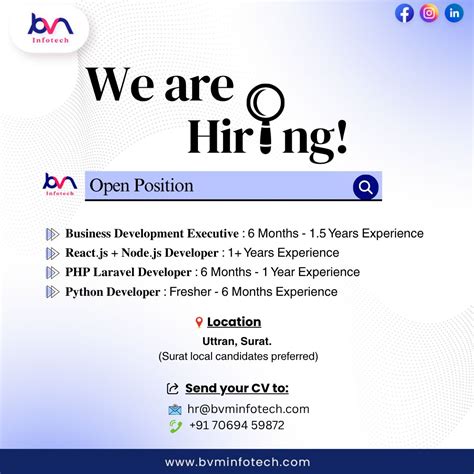 Hiring Joinourteam Businessdevelopmentexecutive Fullstack Reactjs Nodejs Php Laravel