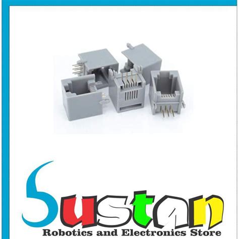 Jual Socket Rj12 6p6c Telephone Phone 6pin Connectors Plugs Grey Female Bust4n7 Juara Shopee