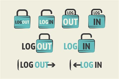 free vector flat design login and logout buttons icons