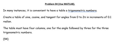 Solved Problem Use MATLAB In Many Instances It Is Chegg Com