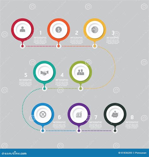 Business Data Process Chart Abstract Elements Of Graph Diagram Stock Vector Illustration Of