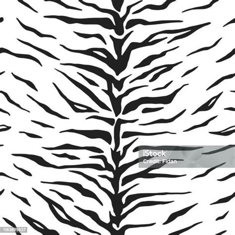 원활한 벡터 흑백 호랑이 패턴입니다 세련 된 야생 호랑이 줄무늬 프린트 직물 직물 디자인 표지 광고 배너 등 10 Eps