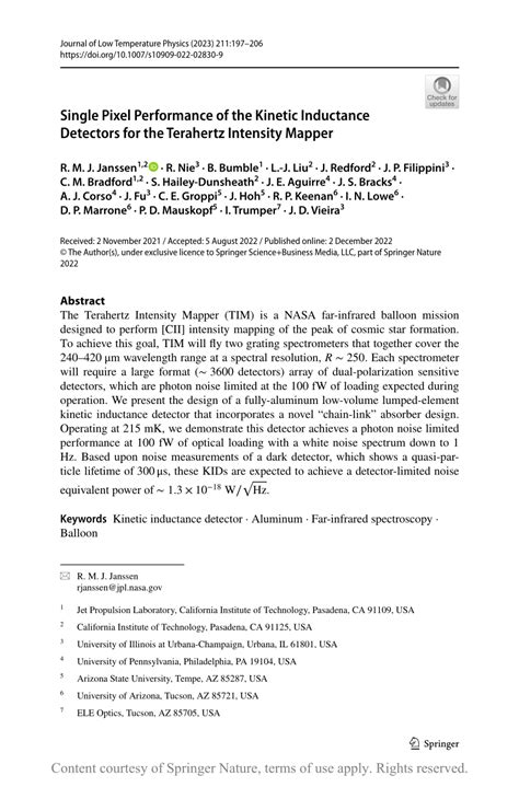 Single Pixel Performance Of The Kinetic Inductance Detectors For The