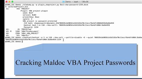 Cracking Maldoc Vba Project Passwords Youtube