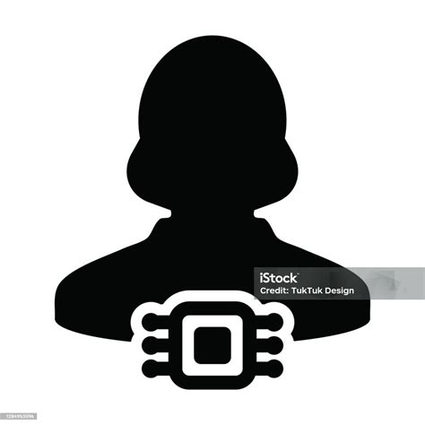 글리프 픽토그램에서 추적 시스템을 위한 여성 사용자 프로필 아바타 기호를 가진 인간을 위한 칩 임플란트 벡터 아이콘 감시에 대한 스톡 벡터 아트 및 기타 이미지 Istock