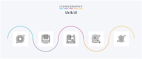 Ux And Ui Line 5 Icon Pack Including Office Business Development