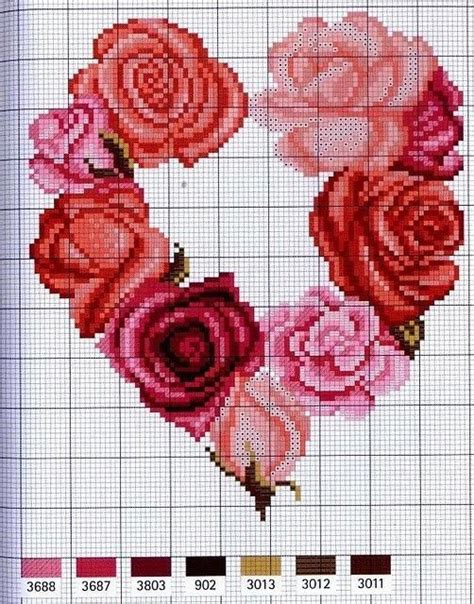 Схемы для вышивки сердца Сердце вышитое крестиком Вышивание крестиком Узоры для вышивки