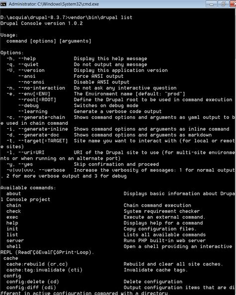 Drupal Console Error Command Sitestatus Is Not A Valid Command