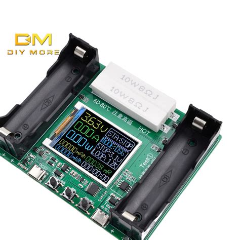 Diymore เครองตรวจจบความตานทานแบตเตอร โมดลชารจและคายประจอตโนมต พอรต Type C