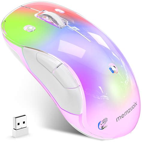Memzuoix 2 4g Led Wireless Mouse Rechargeable Ergonomic Mouse With Detachable Cover 1200 Dpi