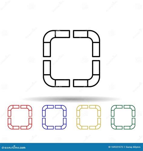 Dotted Square Multi Color Style Icon Simple Thin Line Outline Vector Of Web Icons For Ui And